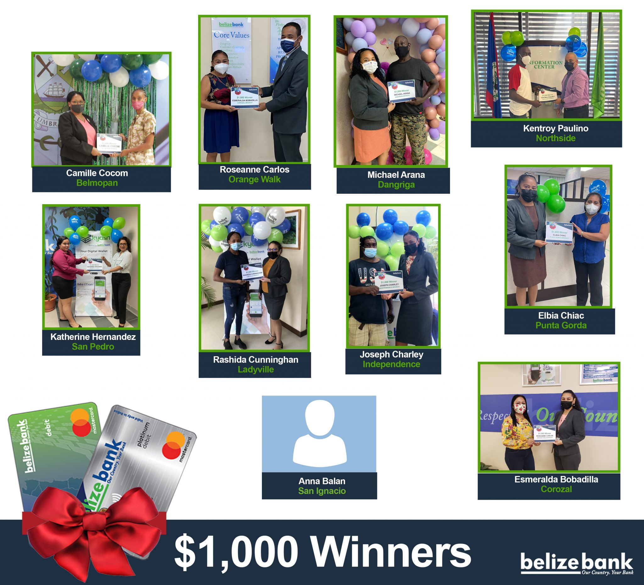 Belize Bank’s Mastercard Debit Card Winners - Belize Bank